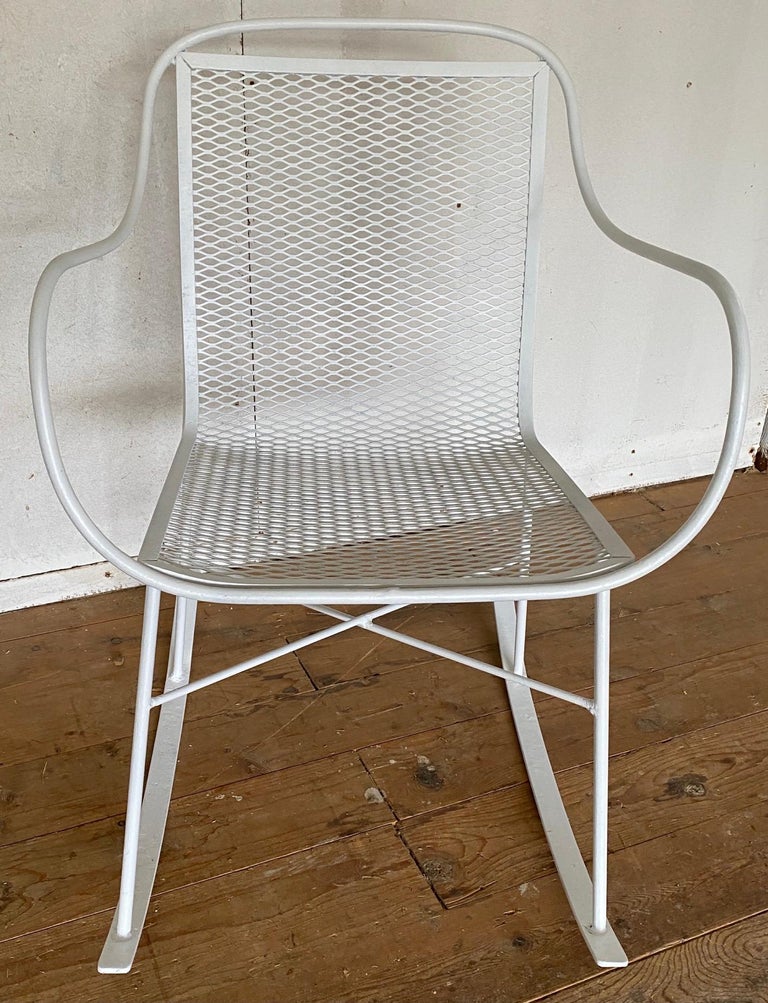 American Metal Garden Mesh Rocker and Spring Chair For Sale at 1stDibs