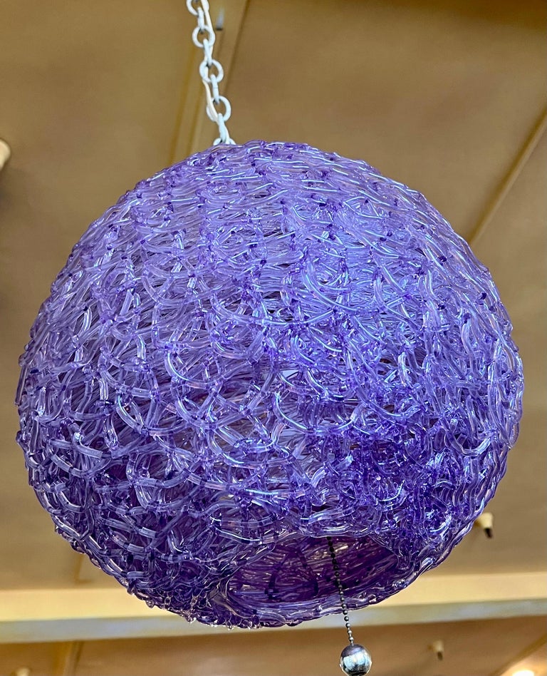 American Mid Century Atomic Age Rare Spaghetti Fiberglass Pendant Lamp ...