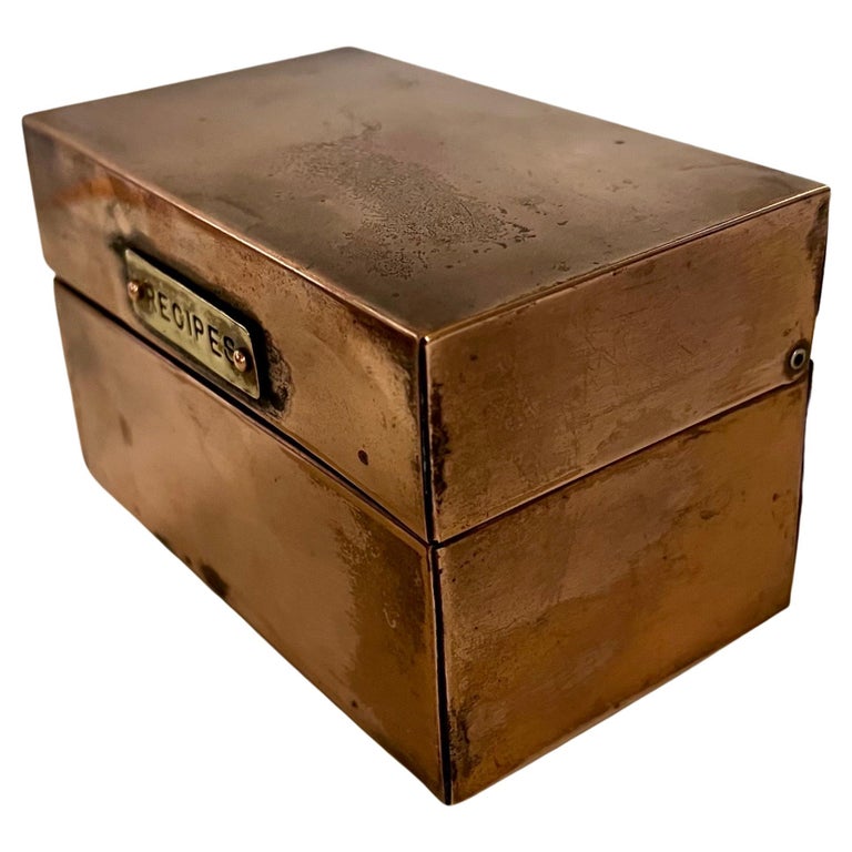 American Mid Century Copper Vintage small Recipes Decorative Box For ...