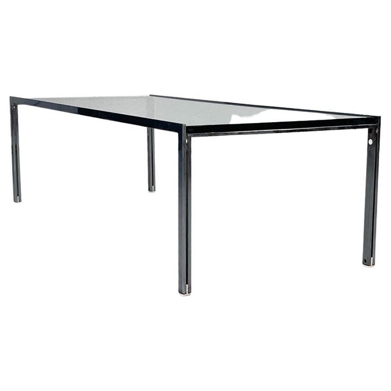 American Mid-Century Glass and Steel Luar Coffee Table by Ross Littell ...
