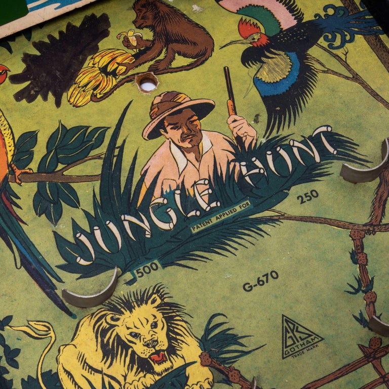 American Mid Century Jungle Hunt Pinball, Bagatelle For Sale at 1stDibs