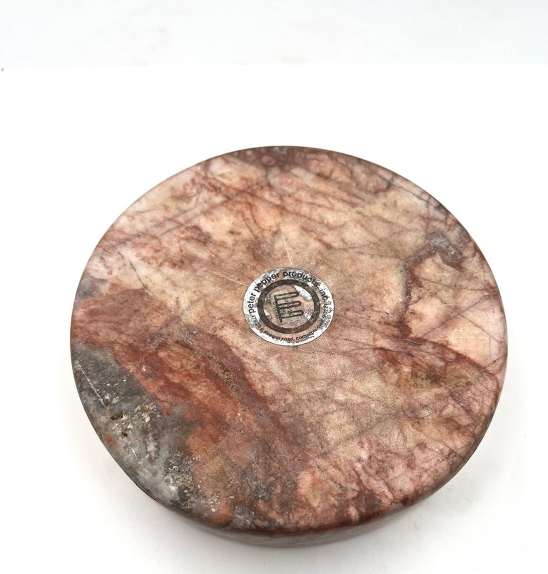 American Mid-Century Modern Pink Marble Rare Catch It All Bowl by Peter ...