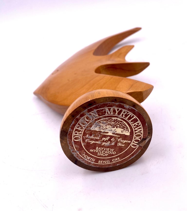 American Mid Century Modern Solid Wood Fish Sculpture at 1stDibs