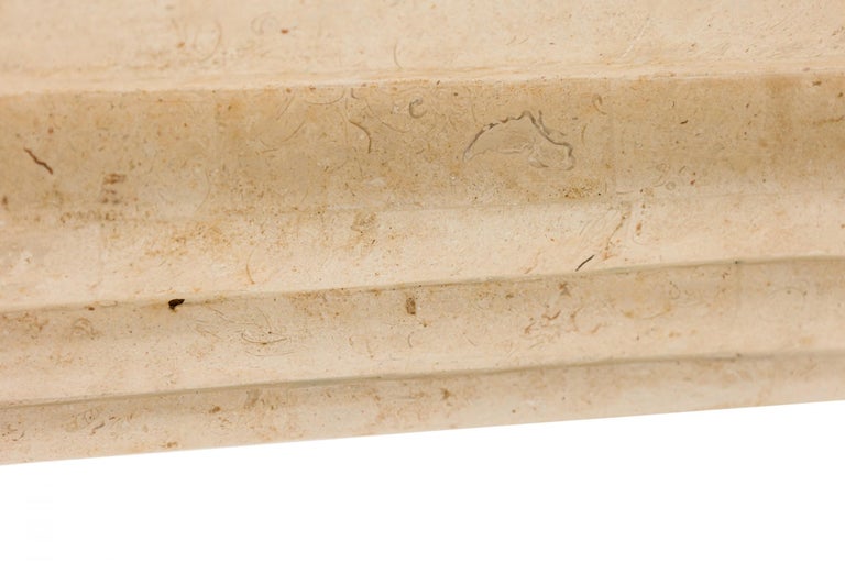 American Mid-Century Modern Travertine and Nickel Console Table ...