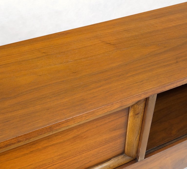 American Mid-Century Modern Walnut King Size Sliding Door Compartments ...