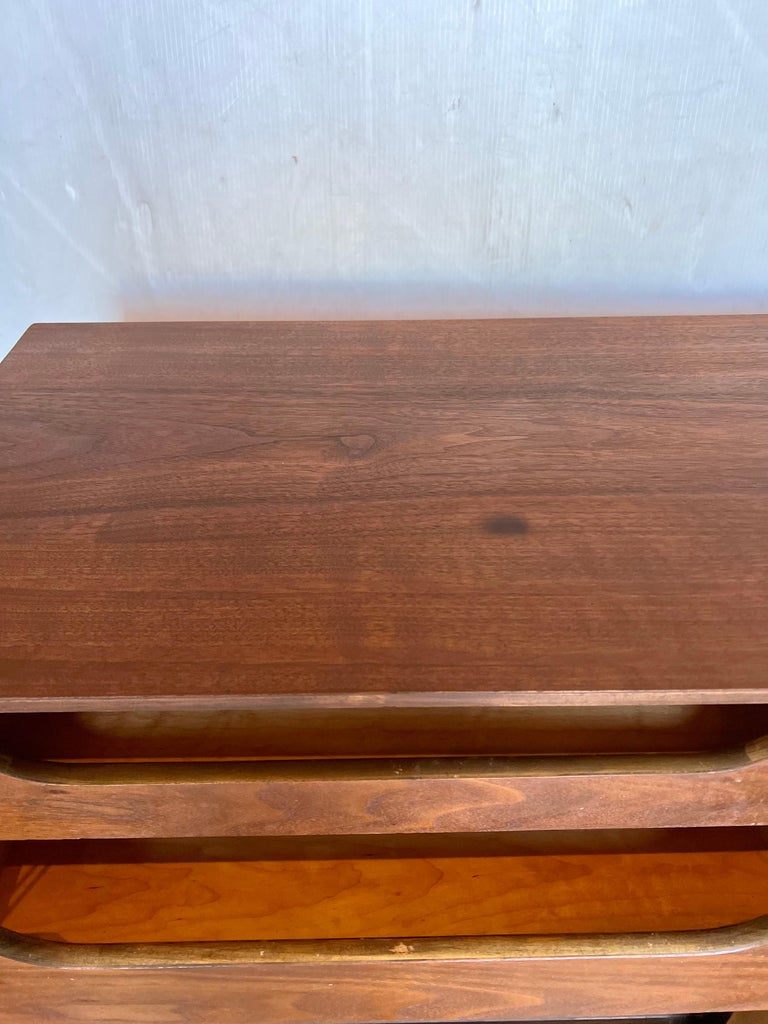 American Mid-Century Walnut Striking 11 Drawer Dresser Refinished For ...