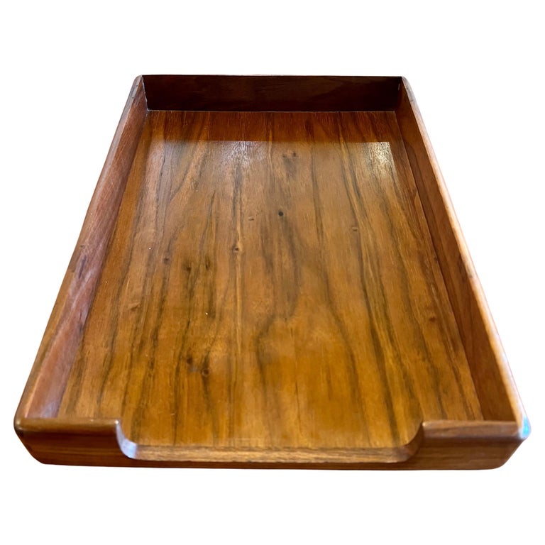 American Mid-Century Modernist Walnut Letter Desk Tray For Sale at 1stDibs