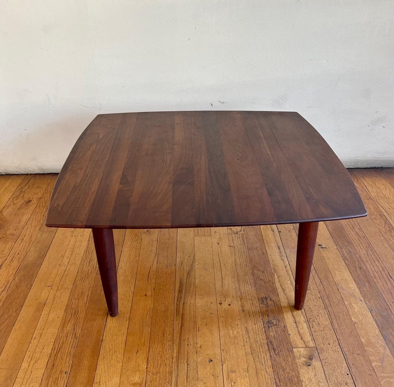 American Midcentury Solid Walnut Square Coffee Table California Design ...