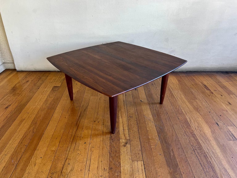 American Midcentury Solid Walnut Square Coffee Table California Design ...
