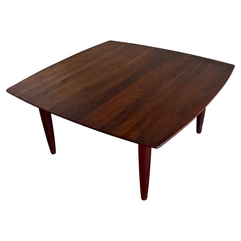 American Midcentury Solid Walnut Square Coffee Table California Design ...