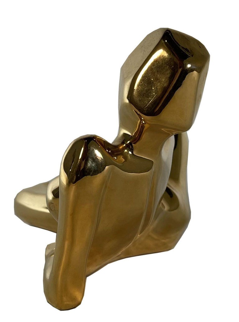 American Modern Ceramic Gold Glazed, "Reclining Figure", Jaru For Sale ...