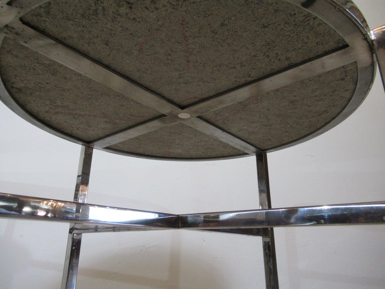 American Modern Polished Chrome and Granite Occasional Tables, Michael ...