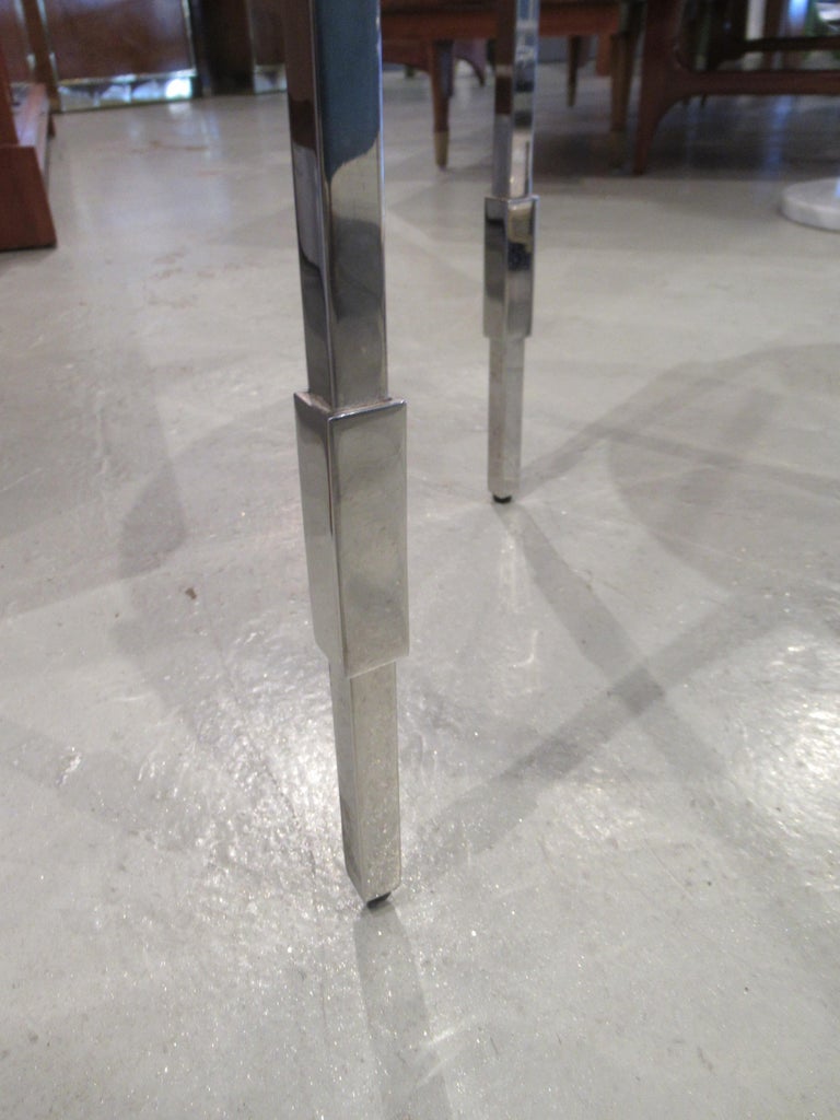 American Modern Polished Chrome and Granite Occasional Tables, Michael ...