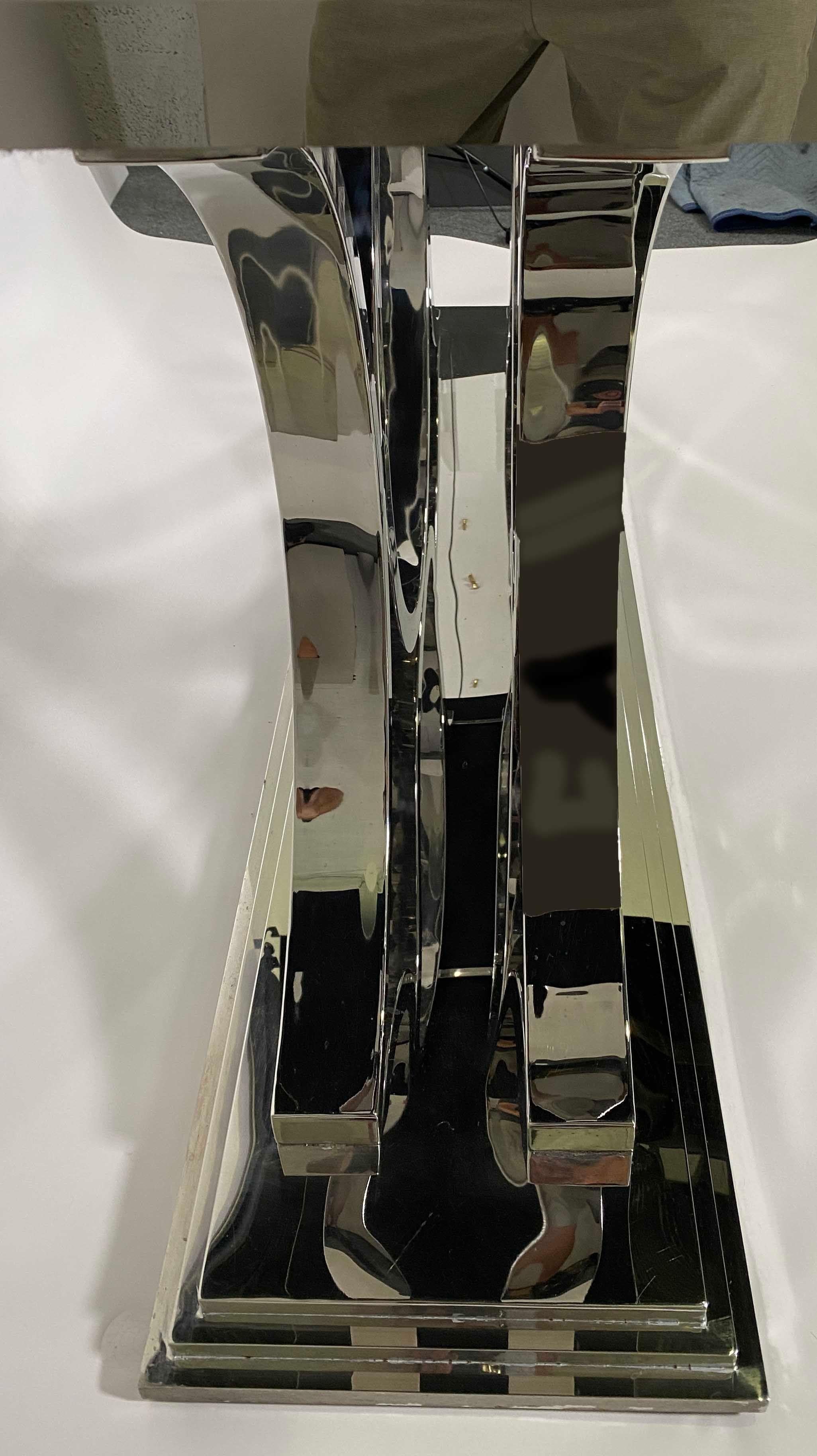 American Modern Polished Chrome "JMF" Console, Ron Seff For Sale at 1stDibs