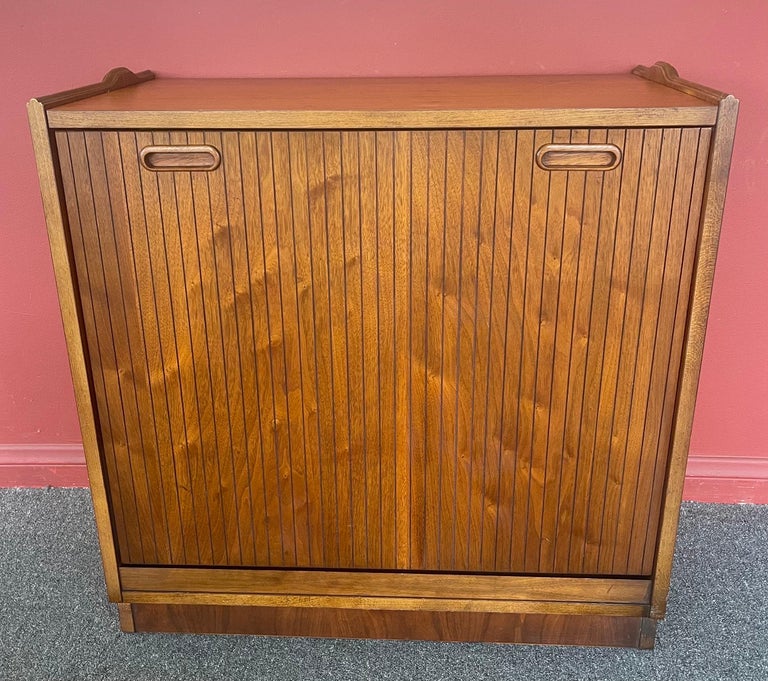 American Modern Walnut Record Cabinet by Lane Furniture For Sale at ...