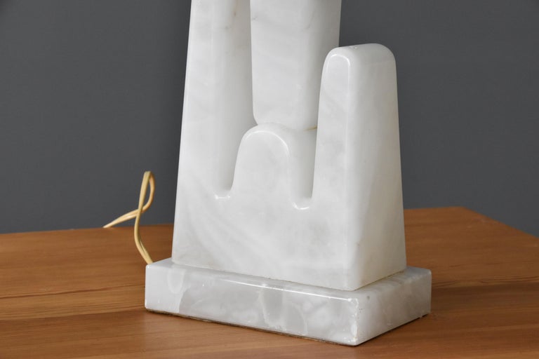 American Modernism, Abstract and Sculptural Table Lamps, Marble, Fabric ...
