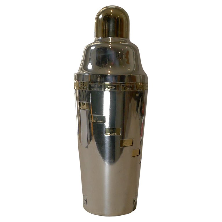 American Napier Recipe / Menu Cocktail Shaker, c.1930's at 1stDibs