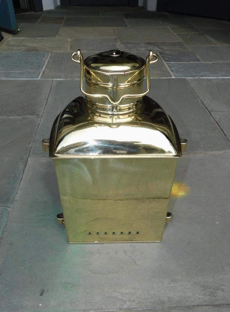 American Nautical Brass Perko Marine Lantern with Orig. Fresnel Lense ...