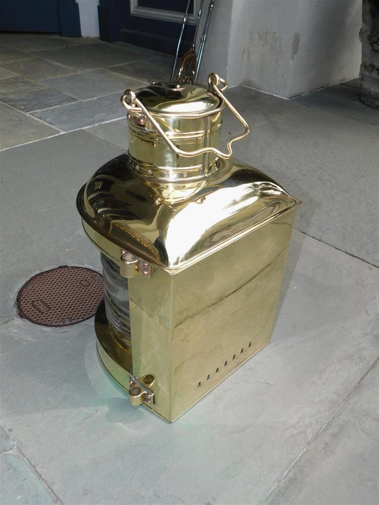 American Nautical Brass Perko Marine Lantern with Orig. Fresnel Lense ...