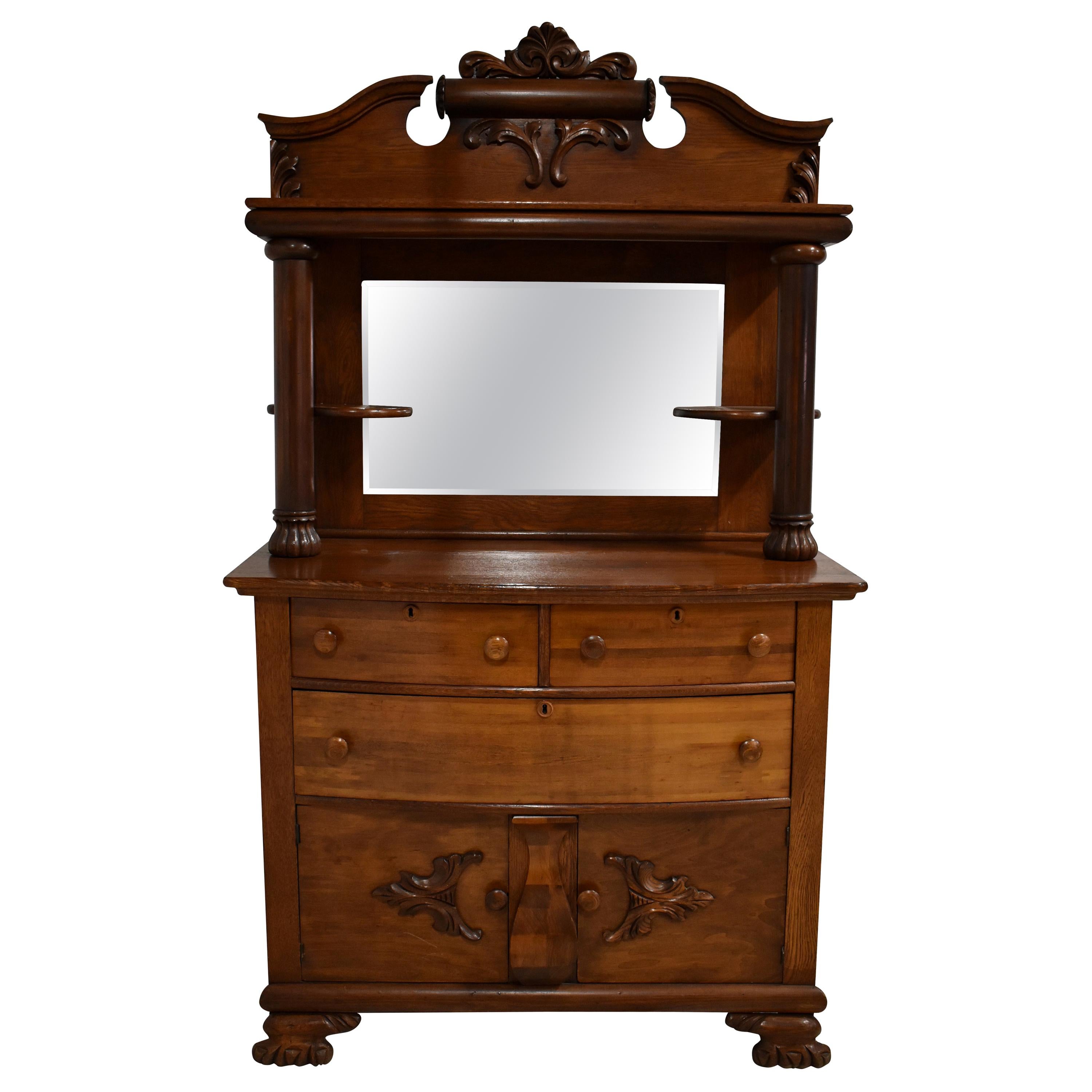 American Oak and Mahogany Buffet Server with Mirror, circa 1940 at ...