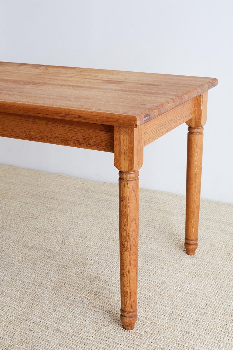 American Oak Butcher Block Style Farm Table at 1stDibs