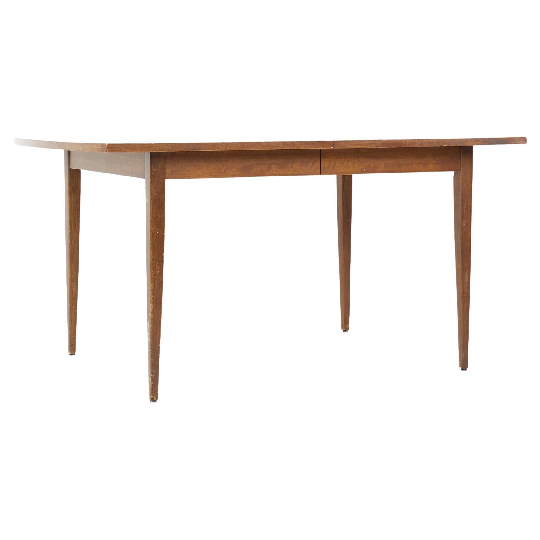 Mid Century Modern Light Walnut Dining Table 3 Leaves at 1stDibs