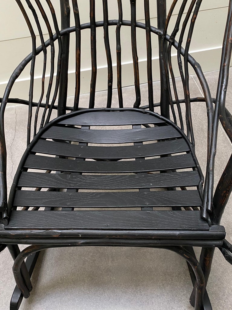 American Painted Adirondack Twig Rocking Chair For Sale at 1stDibs