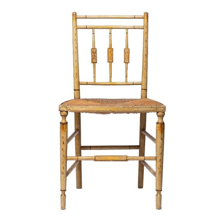 American Painted and Gilt Decorated Turned Hardwood Sheraton Chair ...