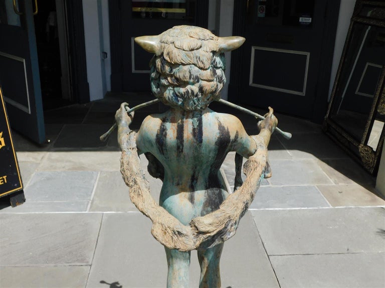 American Pan of Rohallion Bronze Fountain with Two Pipes and Fish ...