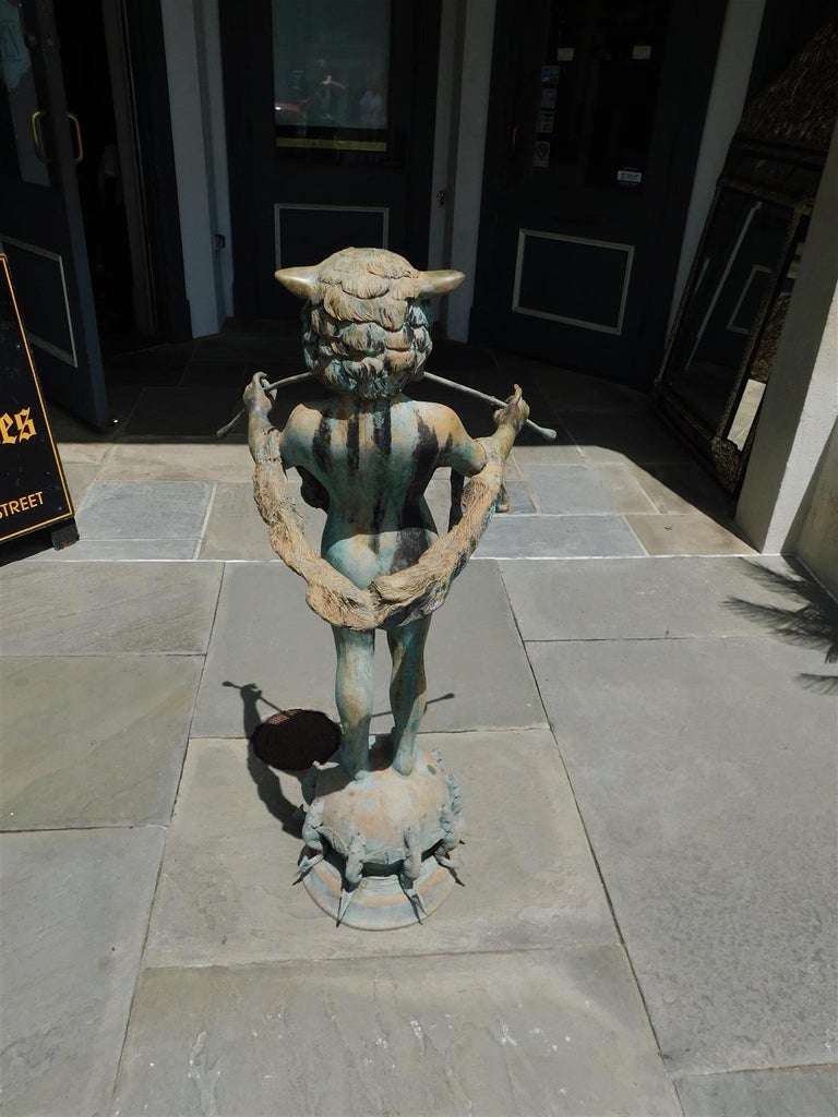 American Pan of Rohallion Bronze Fountain with Two Pipes and Fish ...