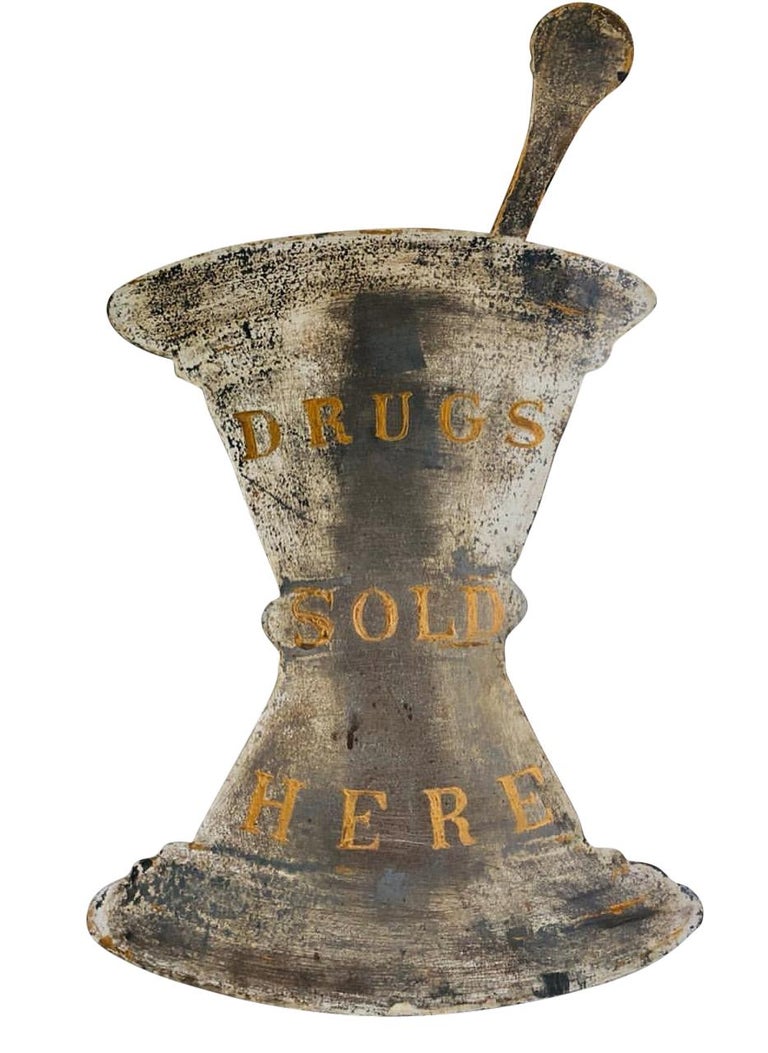American Pharmacist Trade Sign, circa 1950 For Sale at 1stDibs