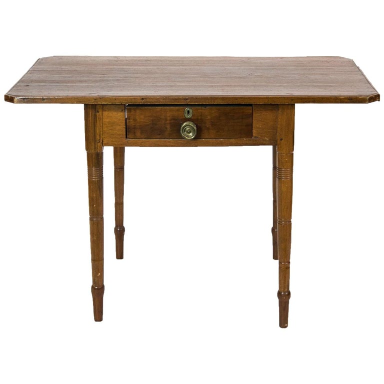 American Pine and Cherry One Drawer Table For Sale at 1stDibs