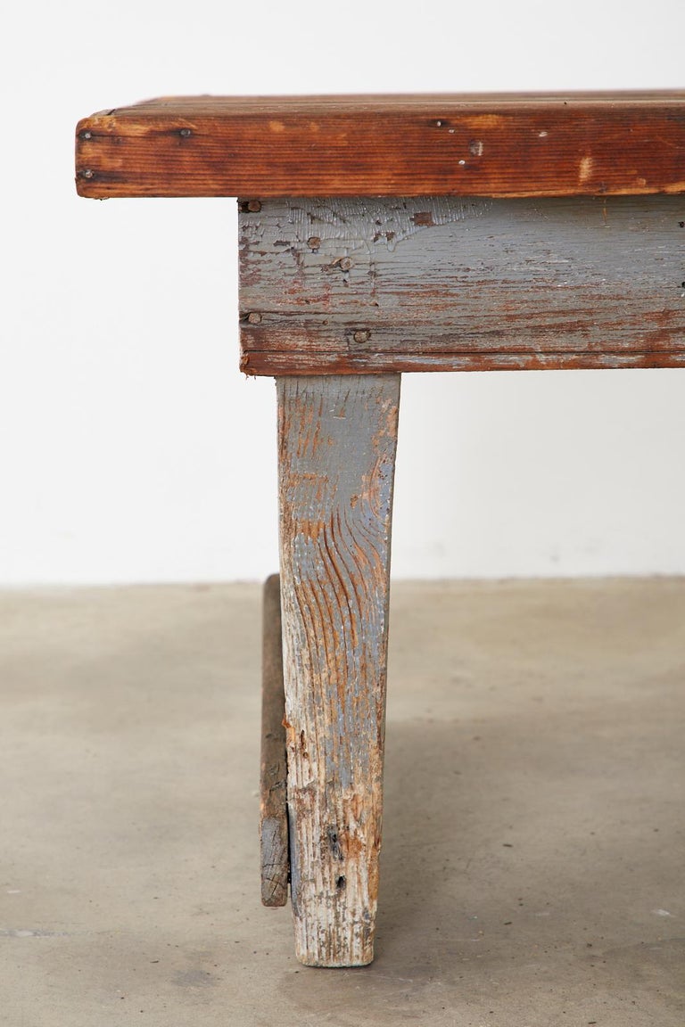 American Pine Primitive Work Table or Coffee Table For Sale at 1stDibs ...