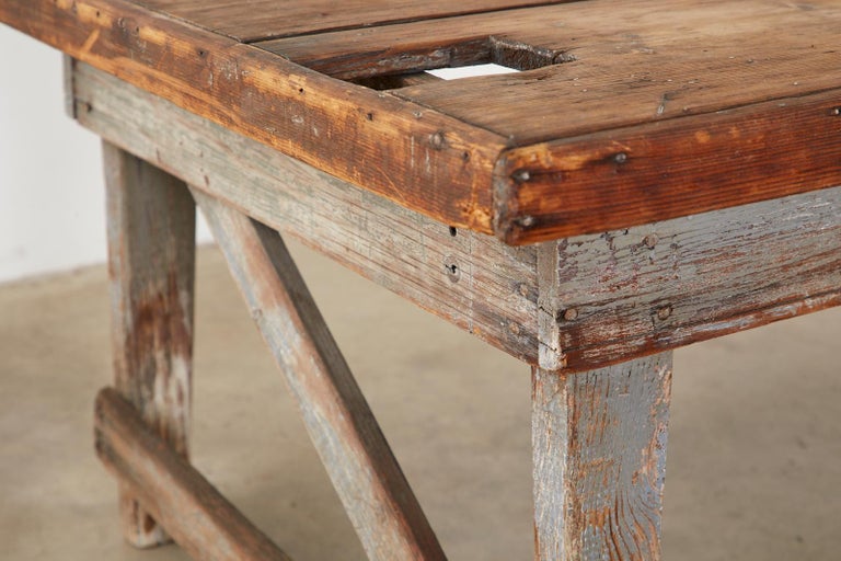 American Pine Primitive Work Table or Coffee Table For Sale at 1stDibs | primitive tables, table ...