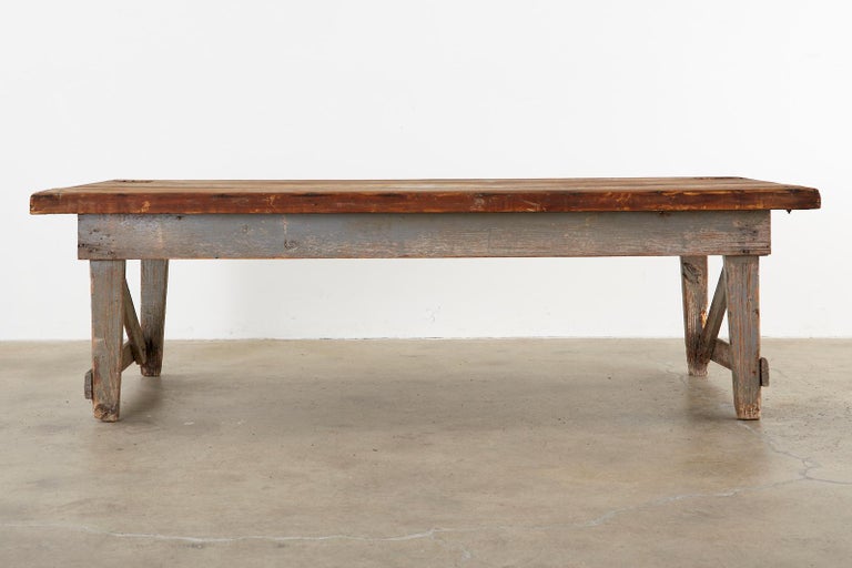 American Pine Primitive Work Table or Coffee Table For Sale at 1stDibs ...