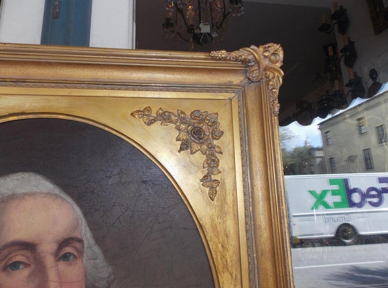 American Portrait of George Washington Oil on Canvas in Gilt Frame ...