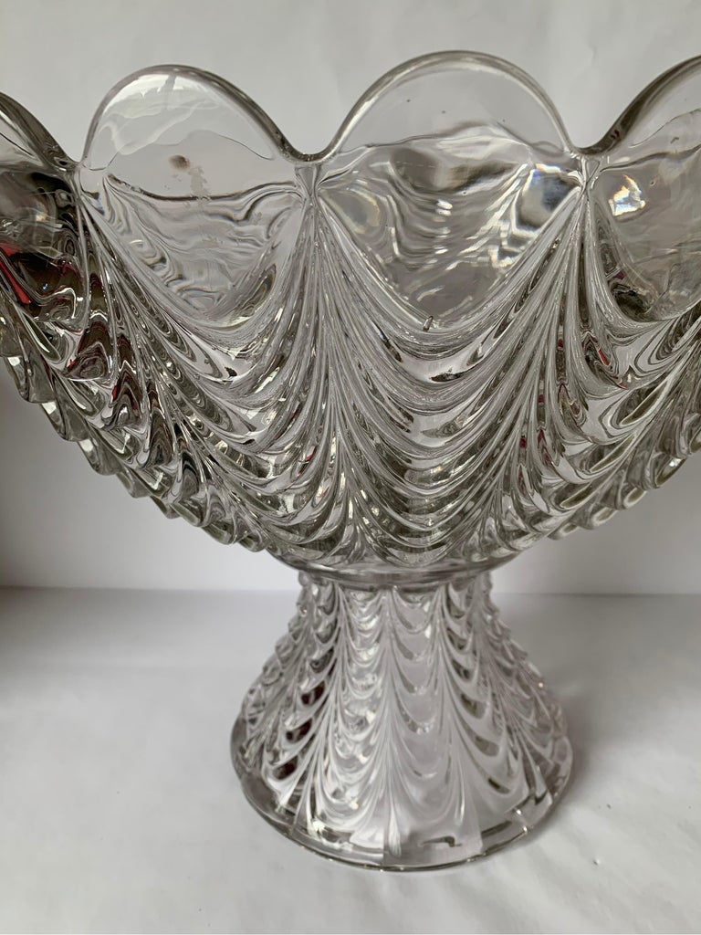 American Pressed Glass Peacock Pattern Punchbowl on Stand For Sale at ...