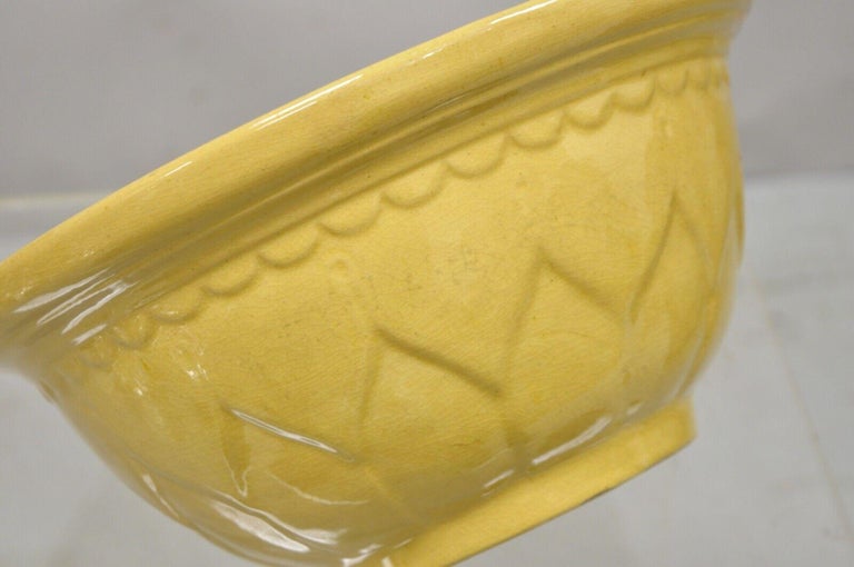 American Provincial Country Primitive Yellow Pottery Ceramic Wash Basin ...
