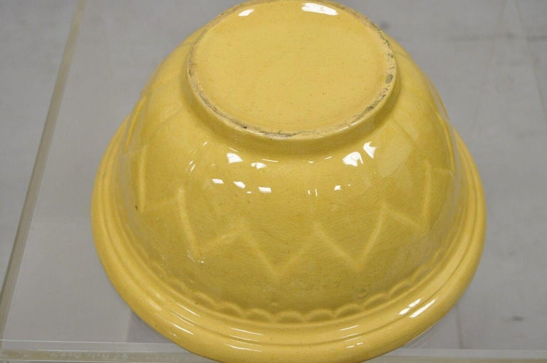 American Provincial Country Primitive Yellow Pottery Ceramic Wash Basin ...