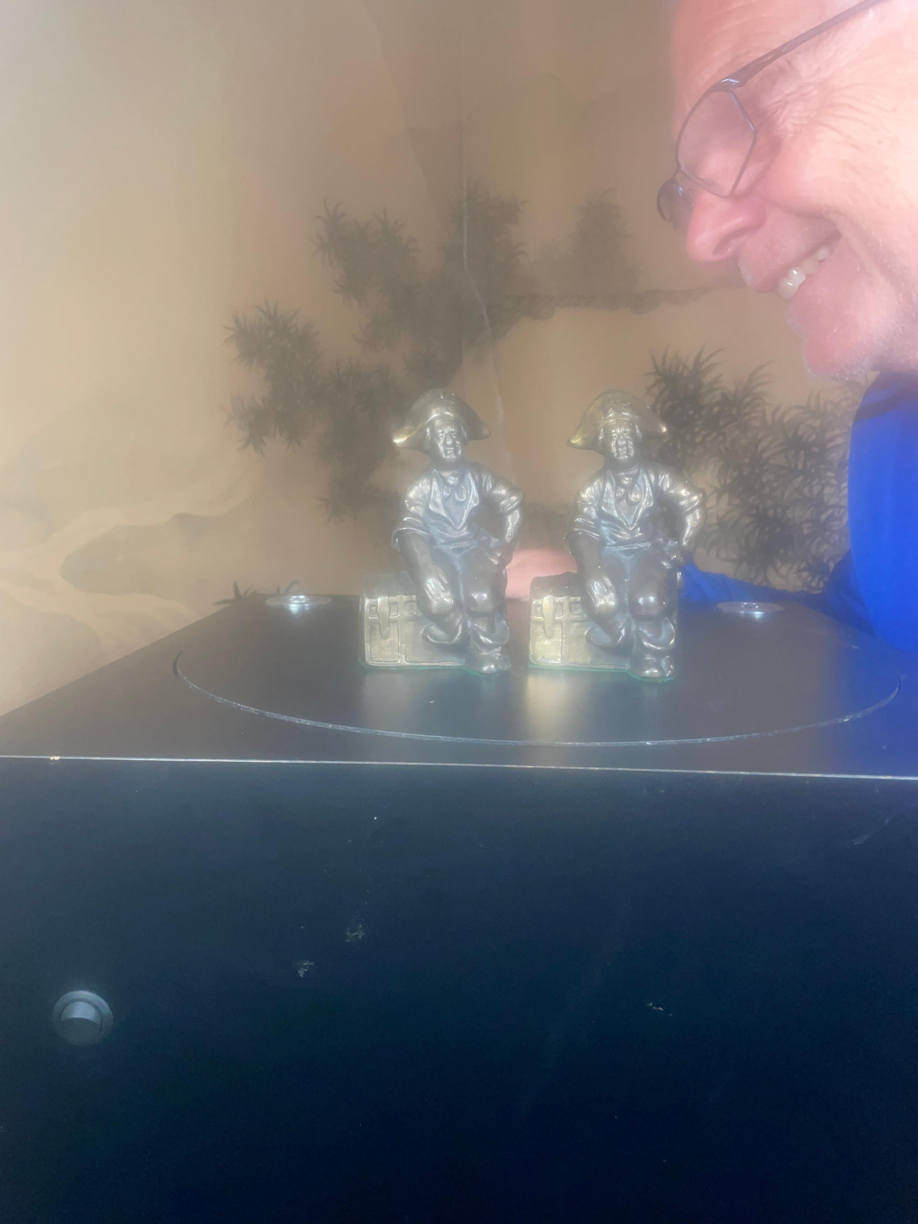American Rare Pair Hand Painted Pirate Treasure Chest Sculptures, Mint ...