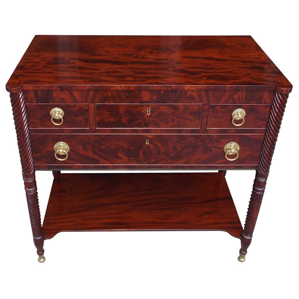 American Regency Mahogany Four-Drawer Server with Gilt Brasses, NY ...