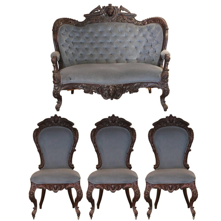 Am. Rococo Revival 2 pc Ornate Parlor set at 1stdibs