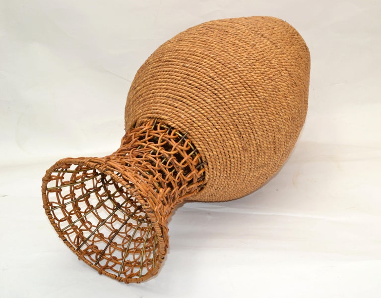 American Rope and Reed Handwoven Vase Mid-Century Modern For Sale at ...