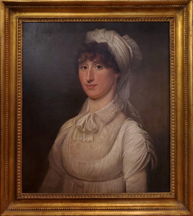 Unknown - American School Oil Painting Portrait of a Woman circa 1815 ...