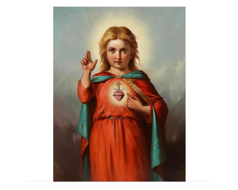 American School, '19th Century' Jesus Christ as a Baby Child, Oil ...