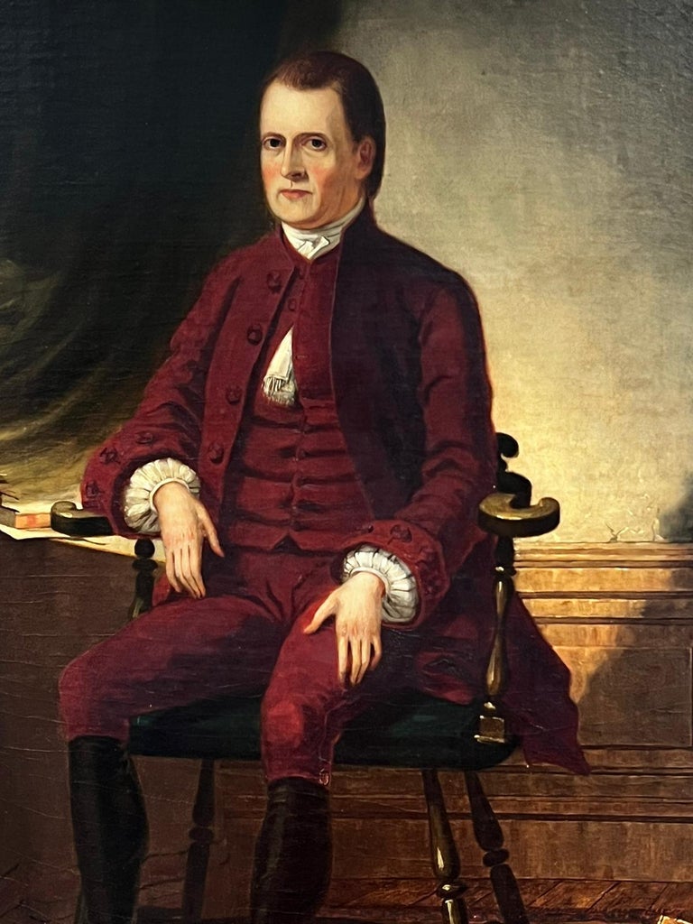 American School - Roger Sherman 1721-1793 Antique Oil Portrait American ...
