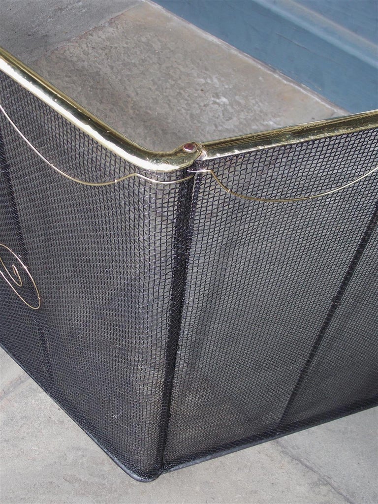 American Scroll Wire and Brass Decorative Swag Folding Nursery Screen ...