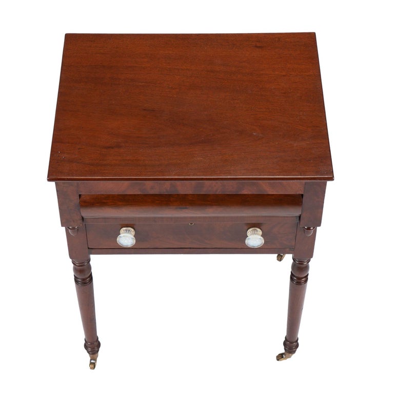 American Sheraton Two Drawer Work Table For Sale at 1stDibs