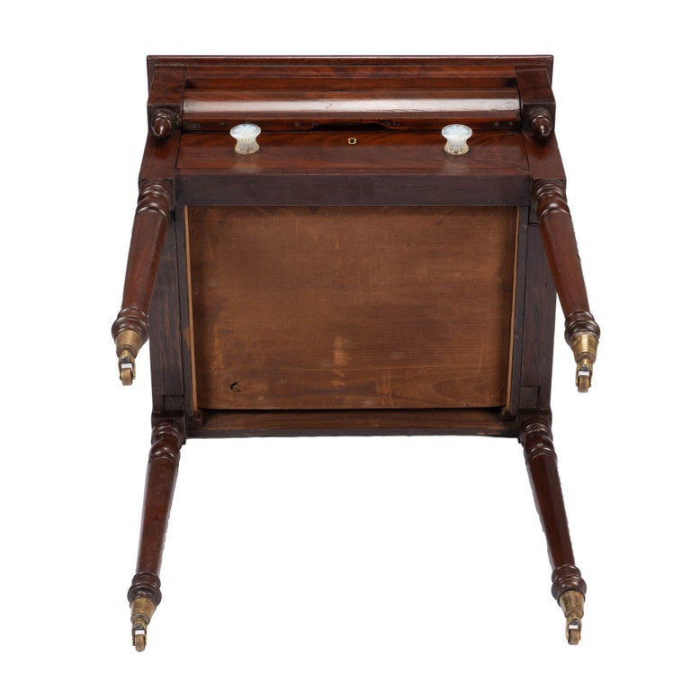 American Sheraton Two Drawer Work Table For Sale at 1stDibs