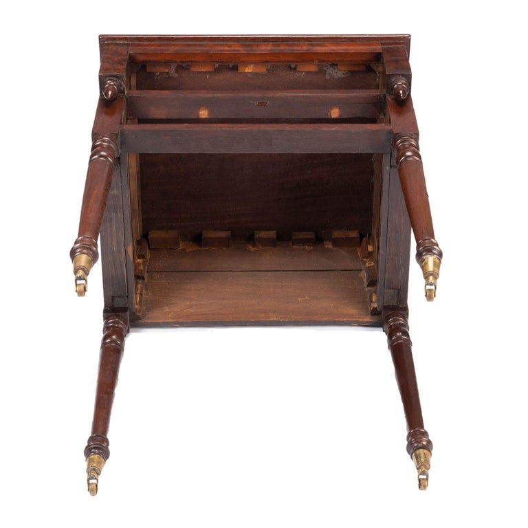 American Sheraton Two Drawer Work Table For Sale at 1stDibs